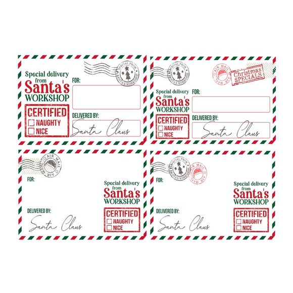 Handmade | Holiday | Handmade Mailing Labels From Santa Set Of 2 Sheets ...